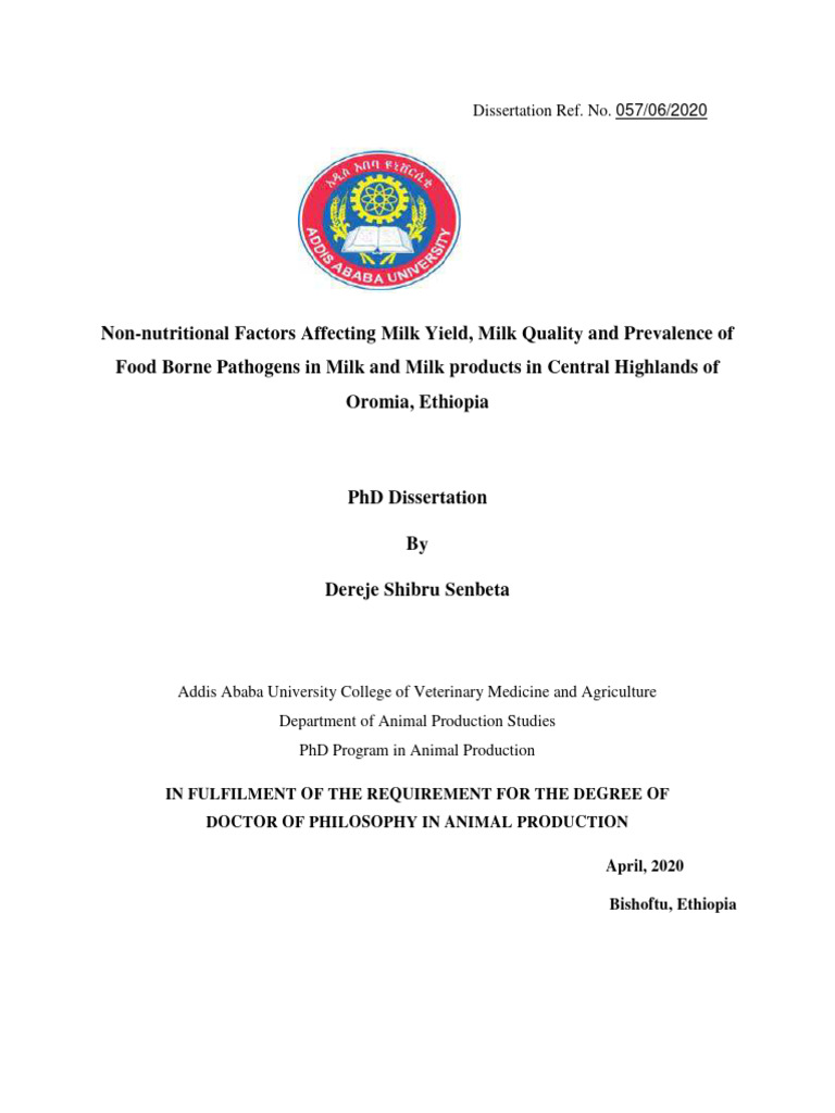 Dereje 2020 | PDF | Milk | Dairy Cattle