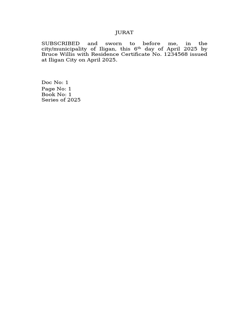 Notarized Jurat and Acknowledgment Document | PDF | Document | Civil ...
