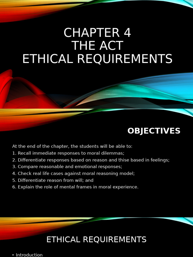 Chapter 4 Lesson 1. Ethical Requirement | PDF | Morality | Reason