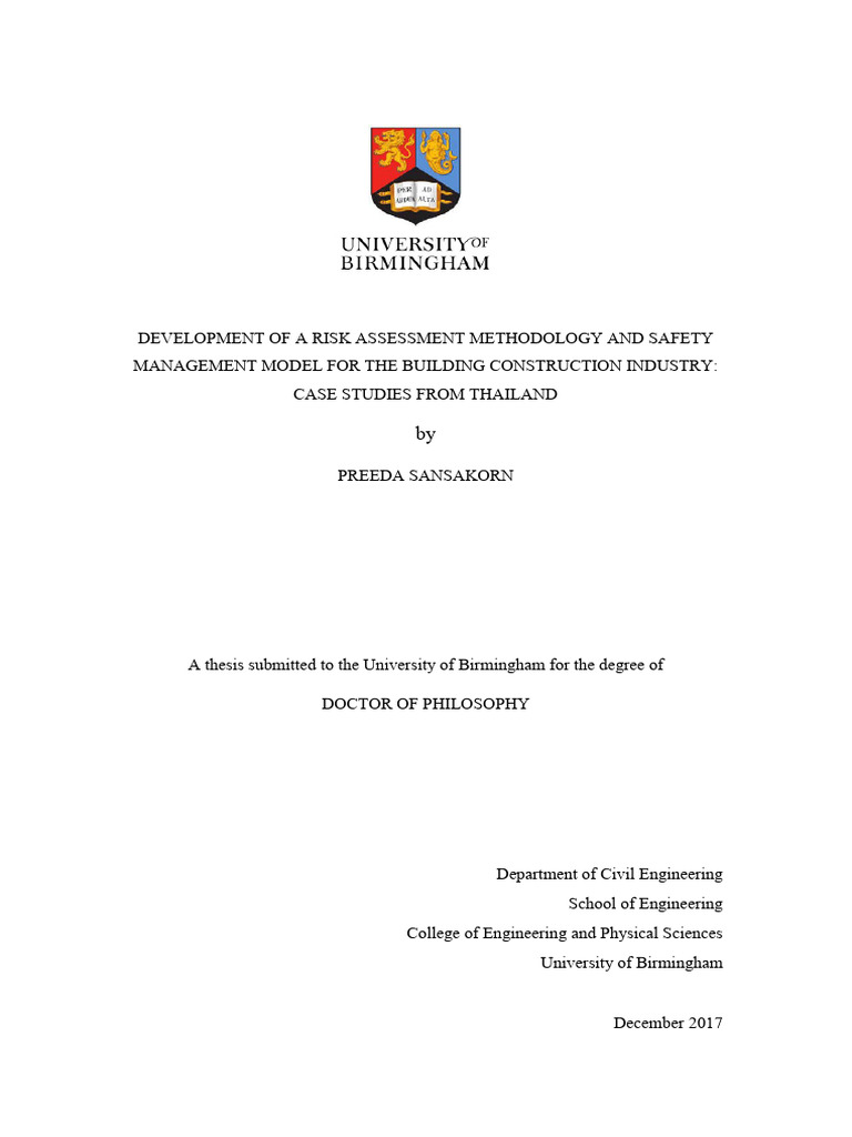 Sansakorn 18 PH D | PDF | Risk | Risk Assessment