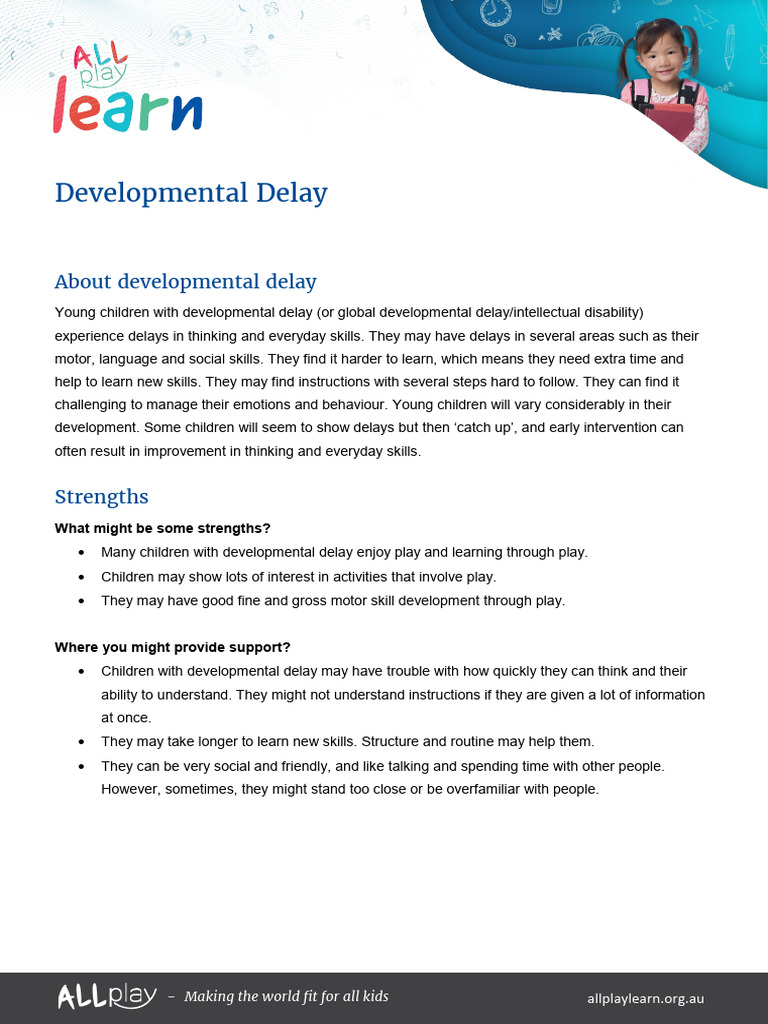 Strategies for Supporting Developmental Delay | PDF | Intellectual ...