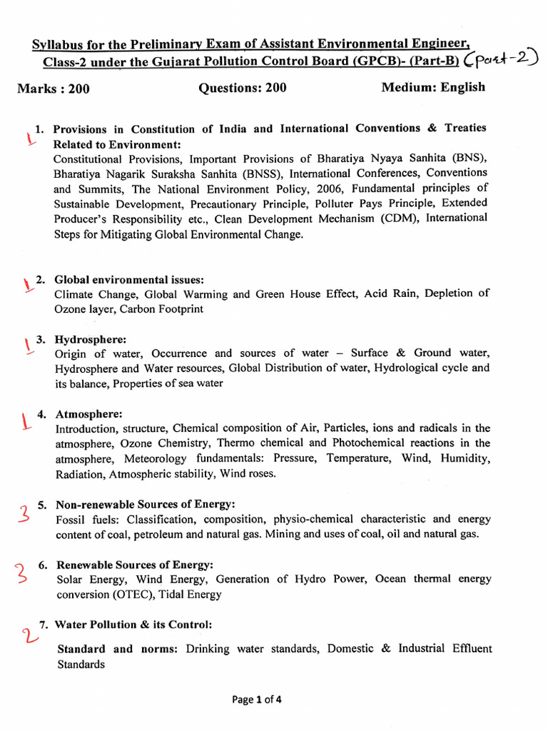 Waste Management Exam Syllabus GPCB | PDF | Waste | Sewage Treatment