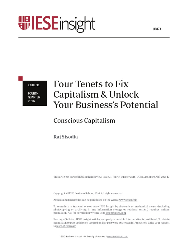 Four Tenets To Fix Capitalism Unlock Your Businesss Potential-Conscious ...