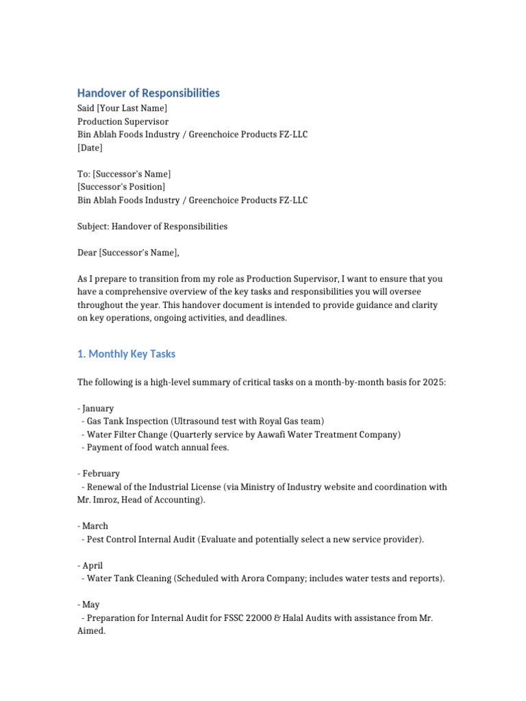 Handover_Letter_Successor | PDF