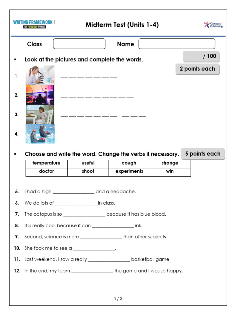 Writing Framework For Paragraph Writing 1 - Midterm Test | PDF ...
