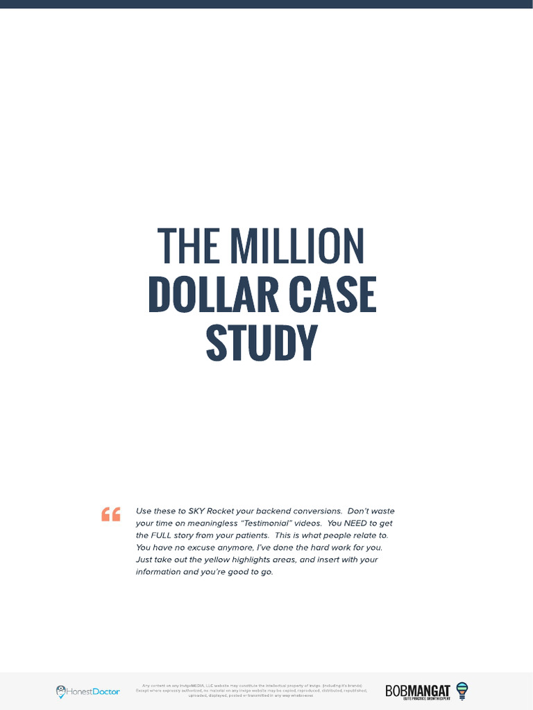 The Million Dollar Case Study | PDF