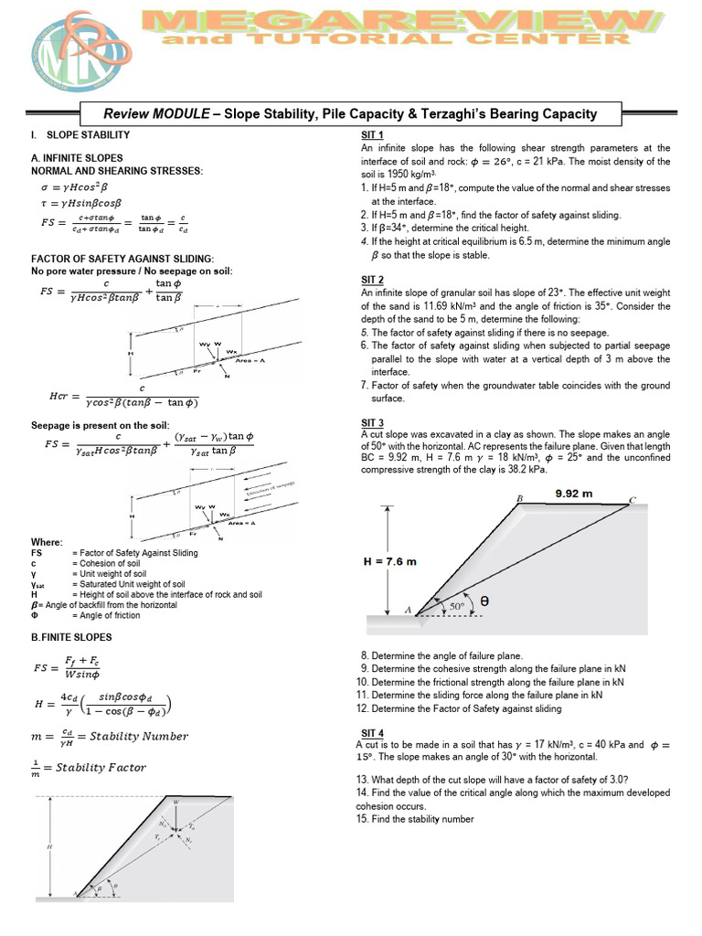 Review Module 27 - Geotechnical Engineering 6 Part 1 and Part 2 | PDF | Soil Mechanics | Deep ...