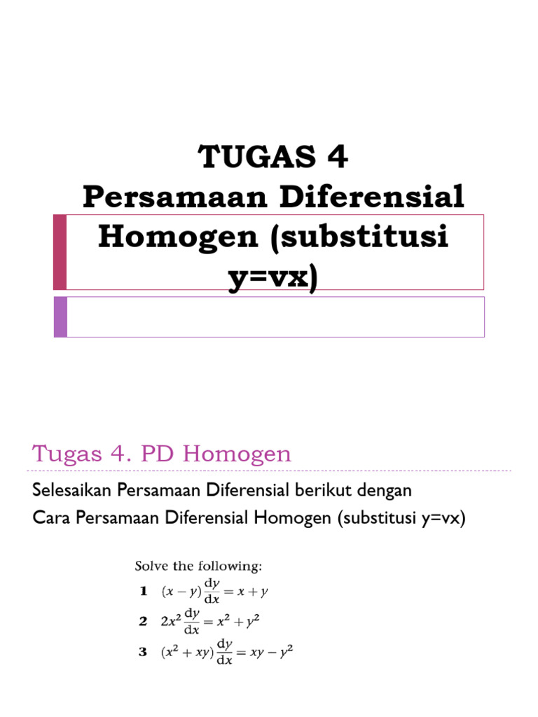 Tugas.6. Persamaan Diferensial Homogen | PDF