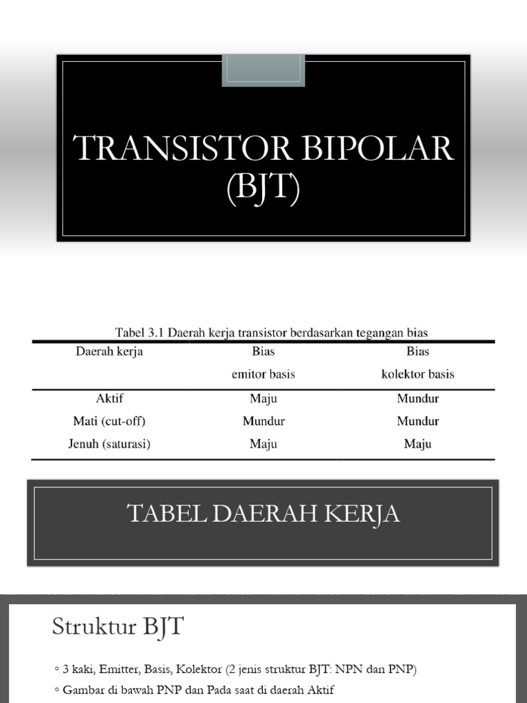 Pert 9.Transistor Bipolar (BJT) | PDF
