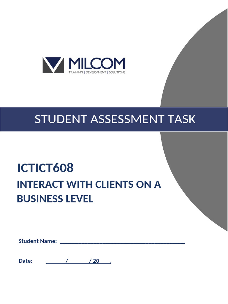 ICTICT608 Student Assessment Tasks [Part 2] | PDF | System | Cloud Computing
