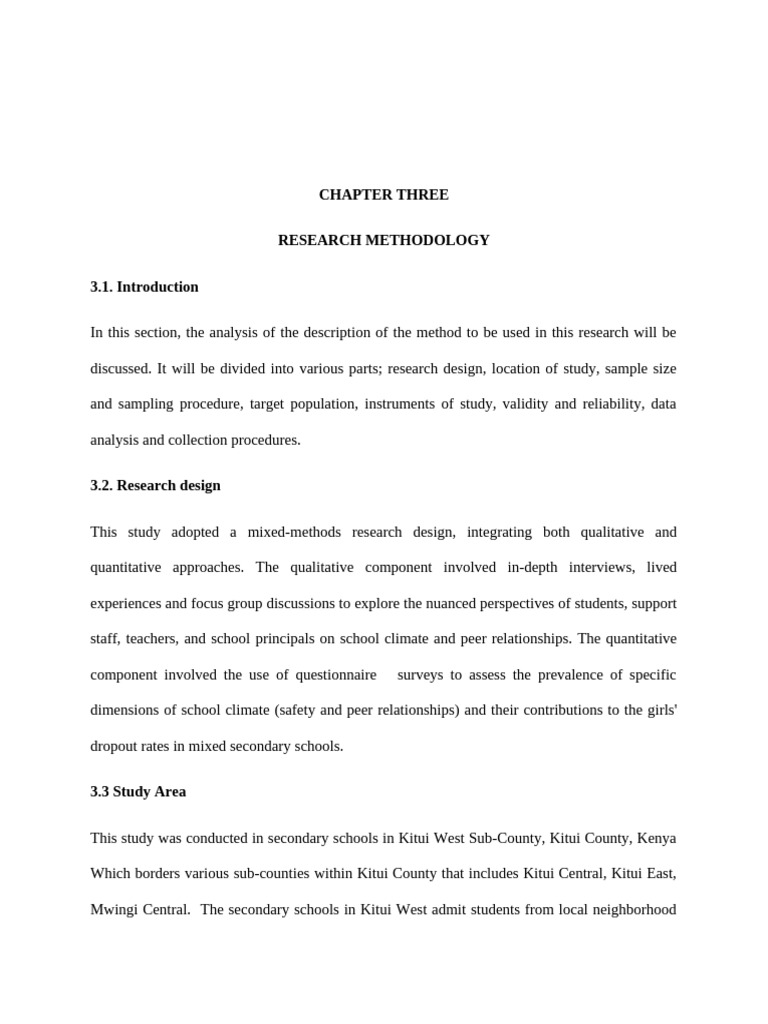 CHAPTER THREE - Research Methodology | PDF | Statistics | Survey ...
