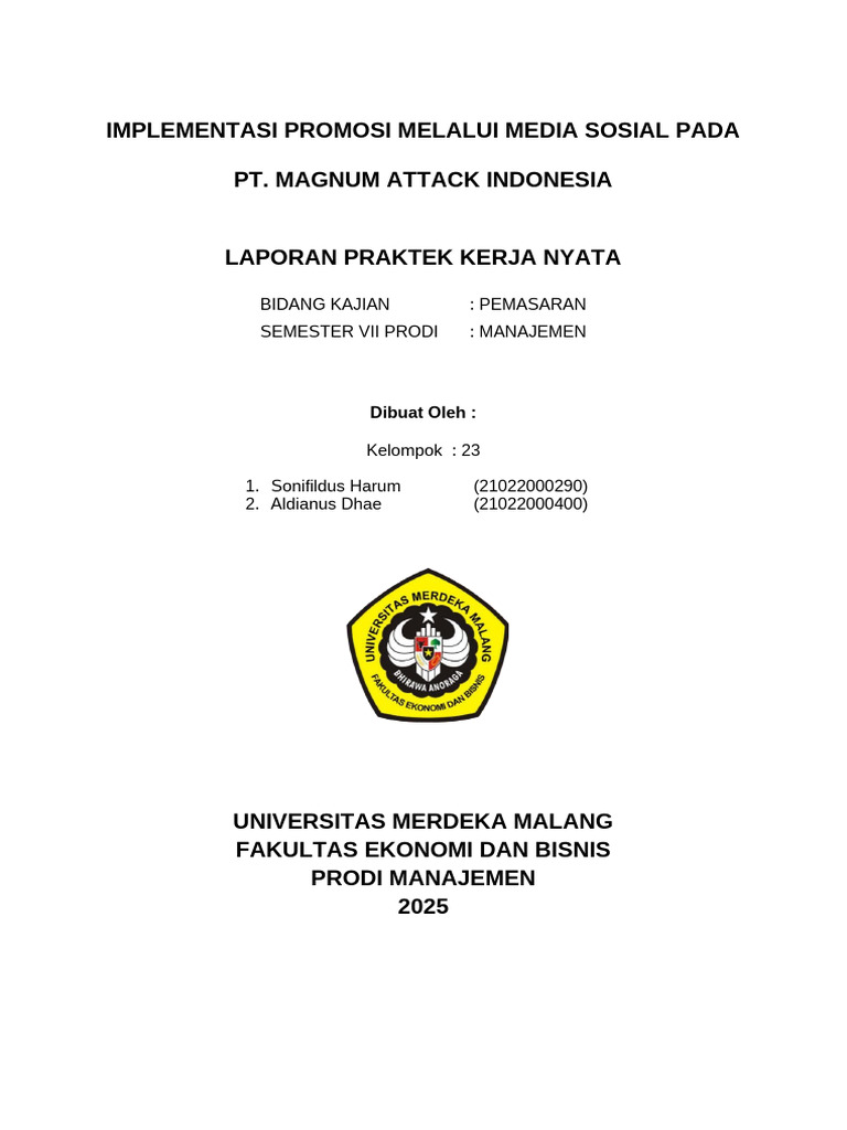 Laporan PKL Kelompok-1 | PDF