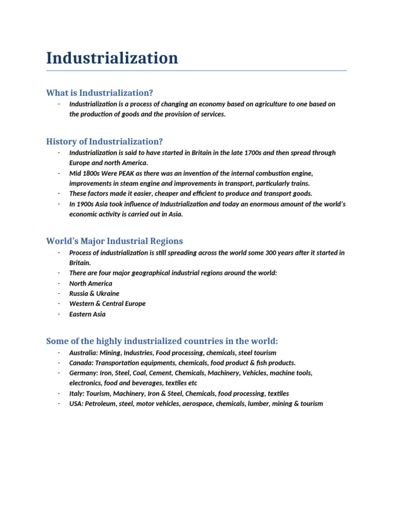 Industrialization | PDF
