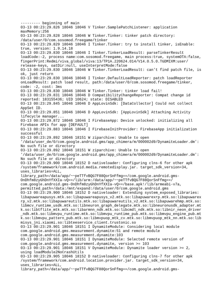 Com.sosomod.freegame Logcat | PDF | Java (Programming Language) | Computer Programming