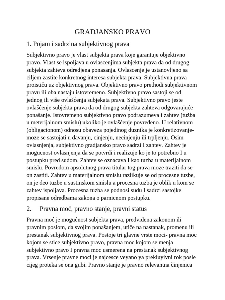 Gradjansko Pravo | PDF