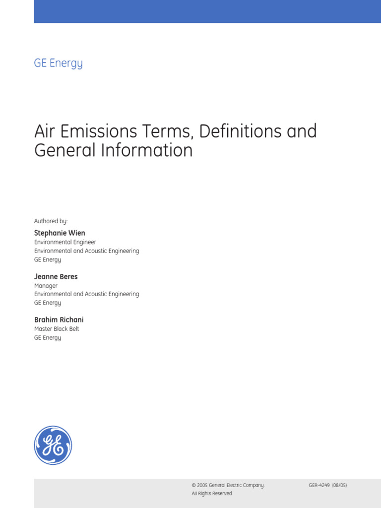Air Emissions Definitions and Info | PDF | Exhaust Gas | N Ox