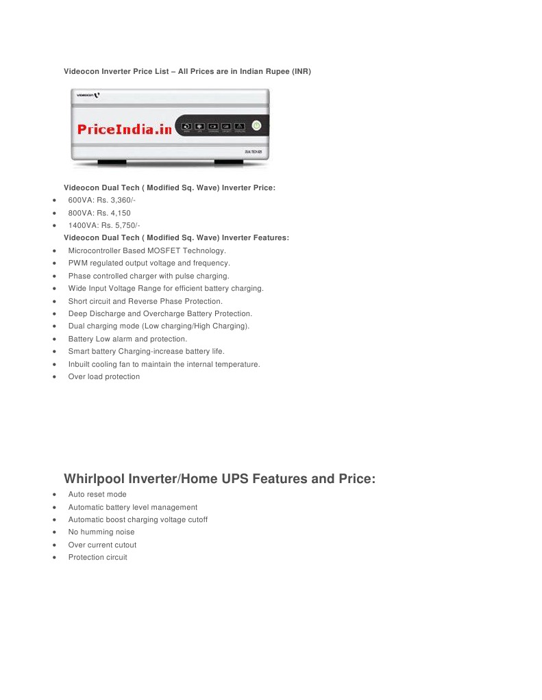 Inverters List | PDF | Power Inverter | Battery Charger