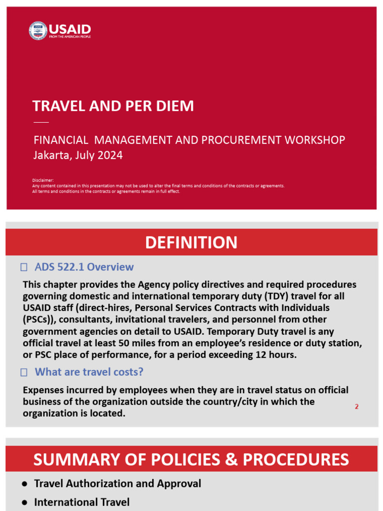 2.5. Travel and Perdiem - Jul 24 | PDF | Per Diem