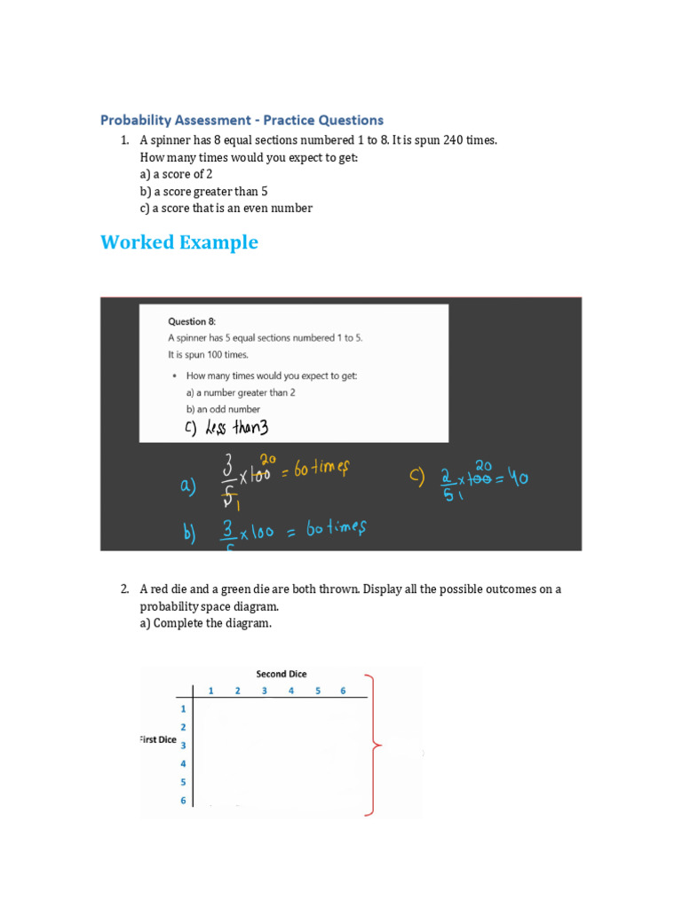 Probability Practice Questions Guide | PDF
