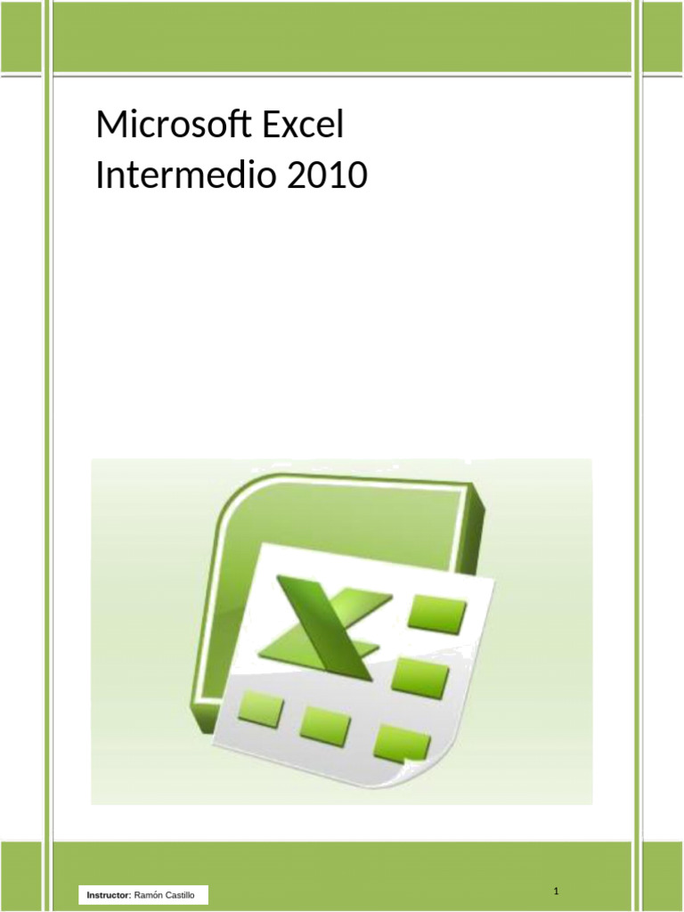 Manual de Excel Intermedio | PDF | Microsoft Excel | Hoja de cálculo