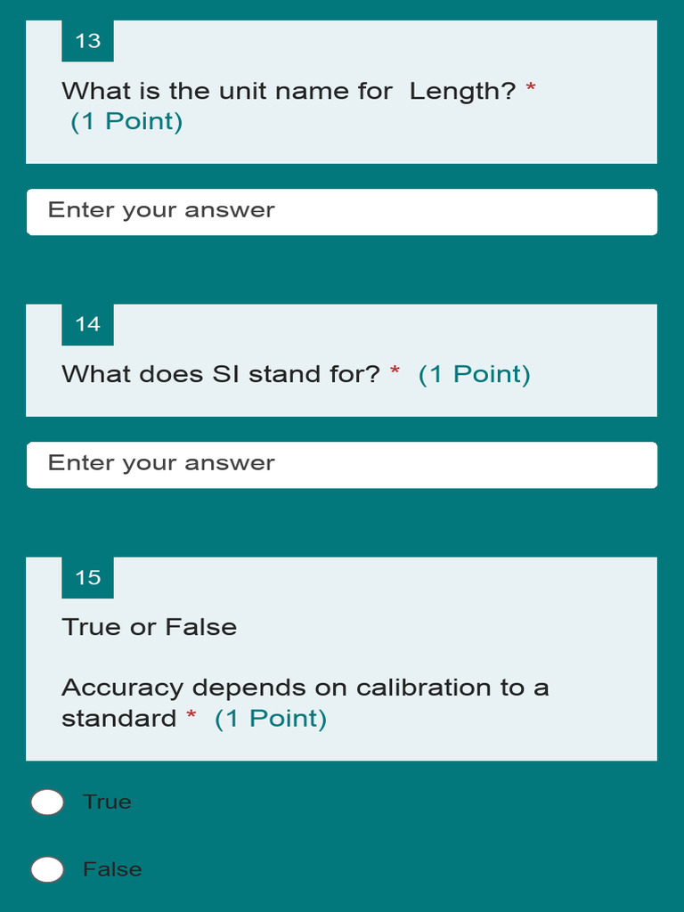 IED SI Measurement Open Notes Quiz (Copy) | PDF
