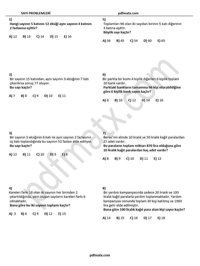 Sayi Problemleri̇ | PDF
