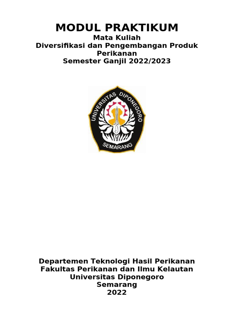 A. Modul Diversifikasi & Pengembangan Produk Perikanan 2022 | PDF