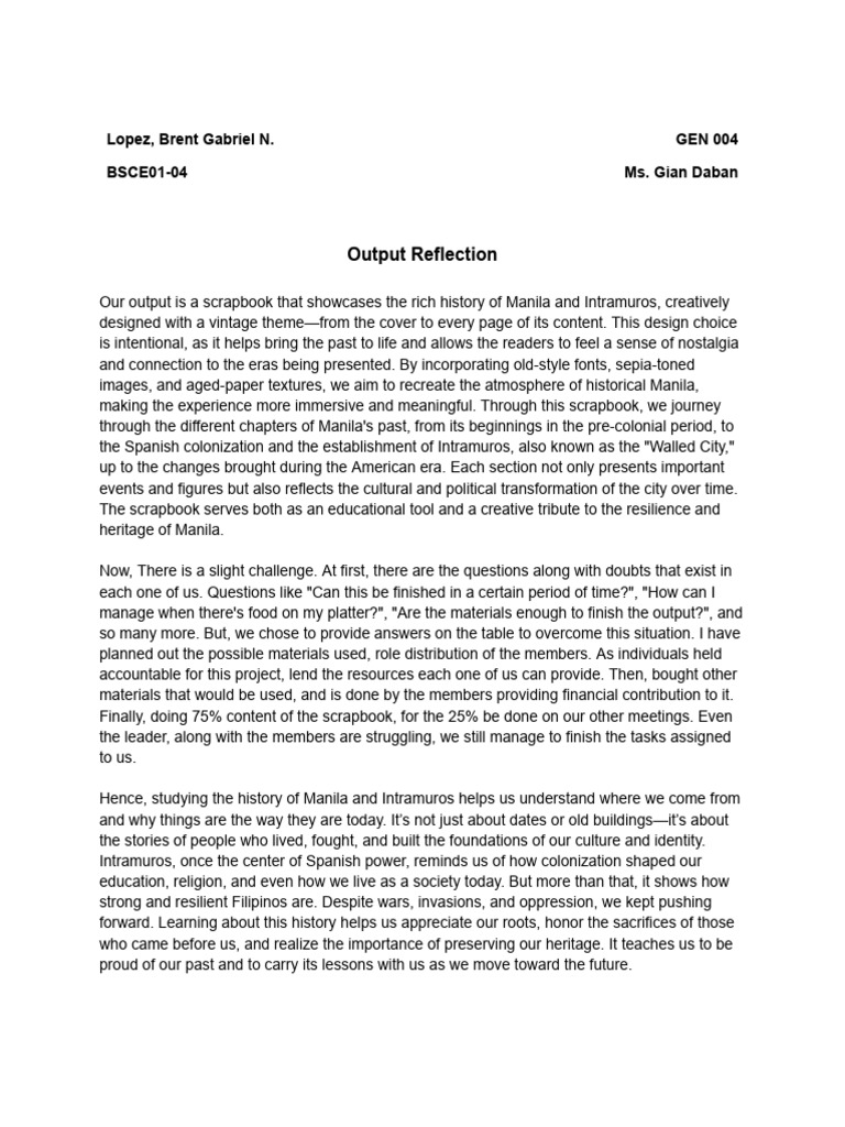 Lopez, Brent Gabriel N. - Reflection | PDF