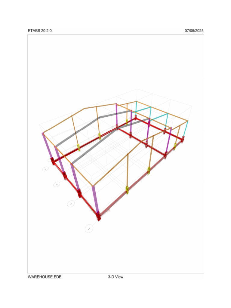 Warehouse Structural Plans ETABS 20.2.0 | PDF