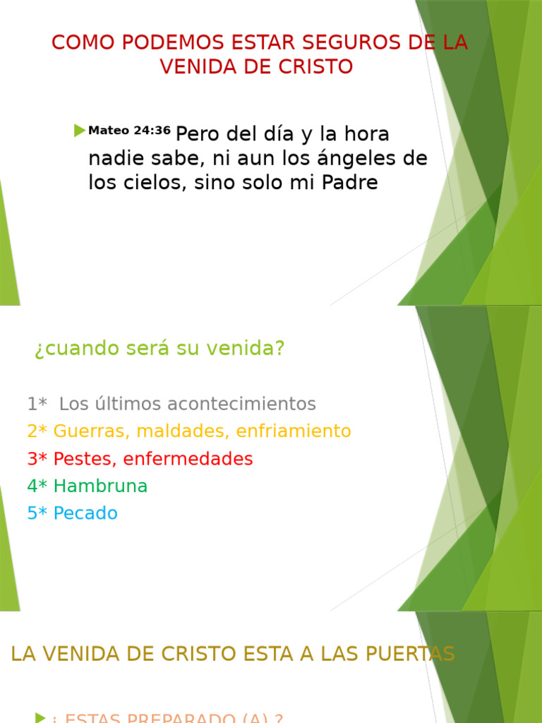 Como Podemos Estar Seguros de La Venida de | PDF