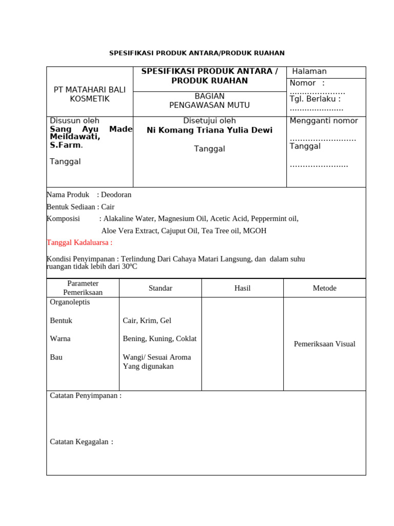 Dokumen Spesifikasi Produk Pdf