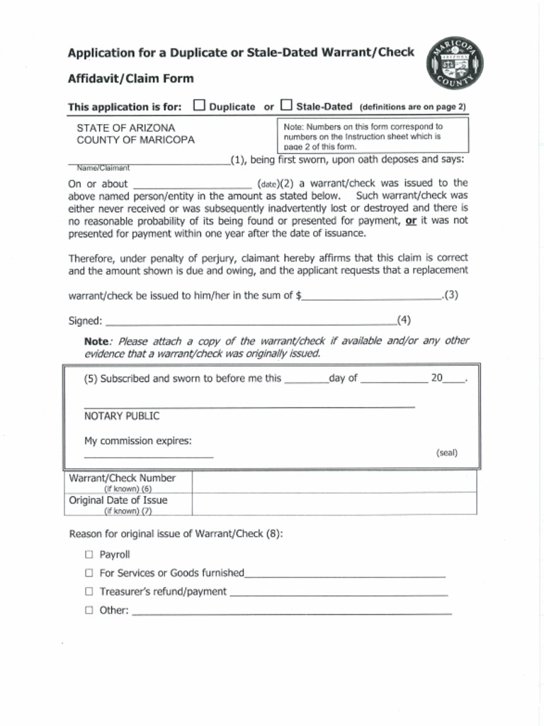 Affidavit Claim Form | PDF