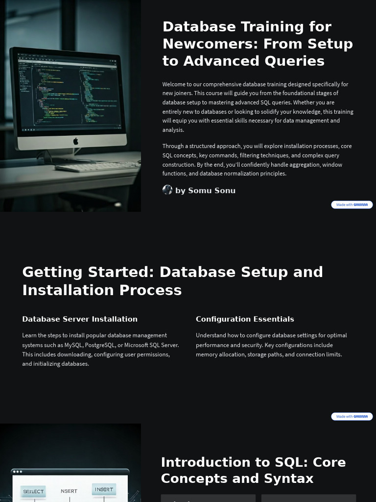 Database Training For Newcomers From Setup To Advanced Queries | PDF ...