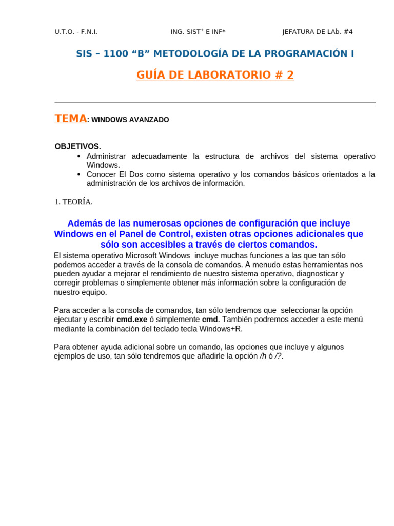 Lab 1 Windows Avanzado Comandos 2 2024 | PDF | Archivo de computadora ...