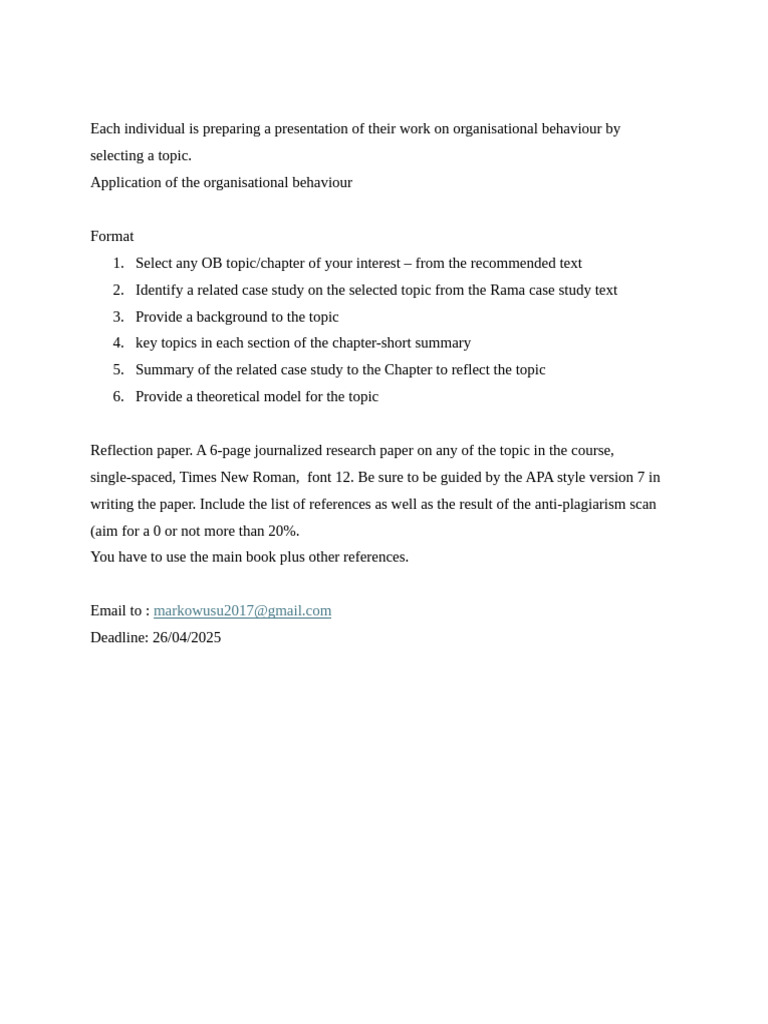 Assignment - OB | PDF