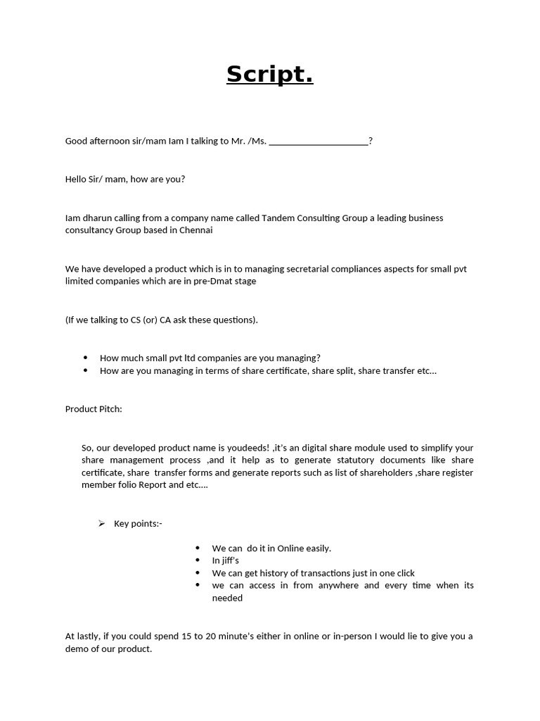 Product Script | PDF