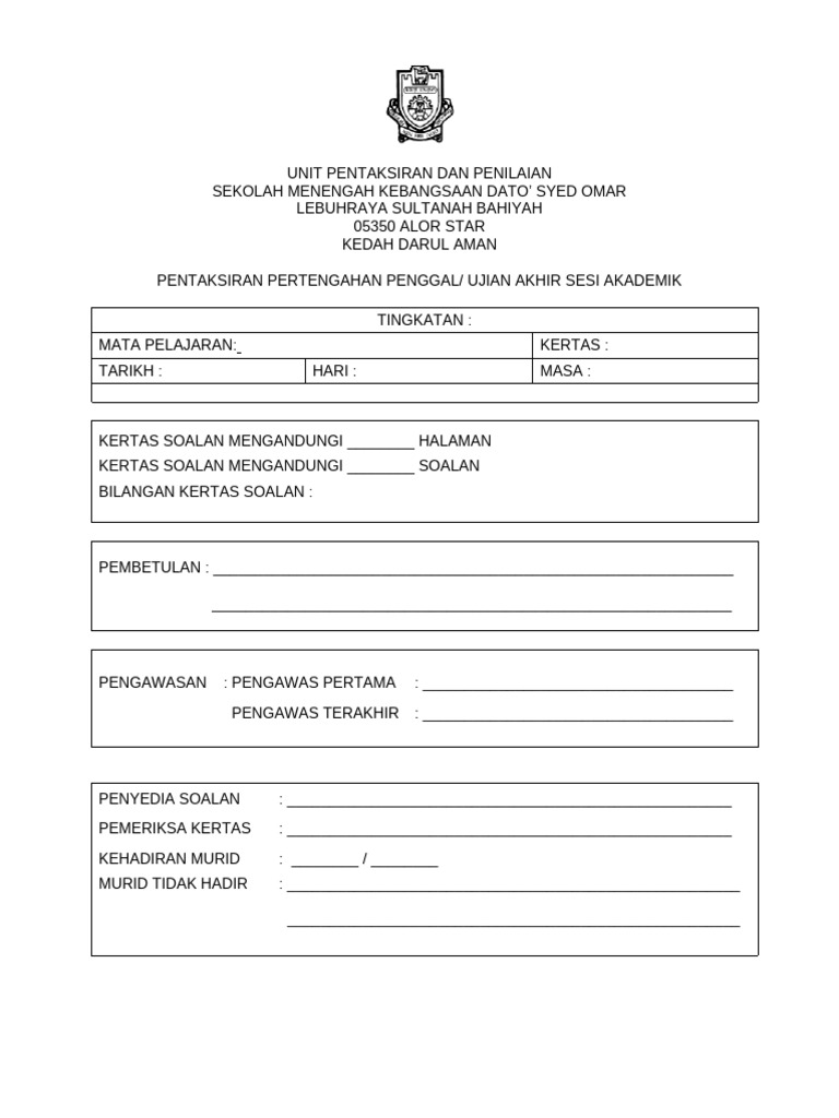 Kulit Depan Kertas UASA | PDF