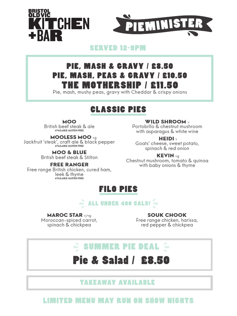 Pieminister Menu | PDF