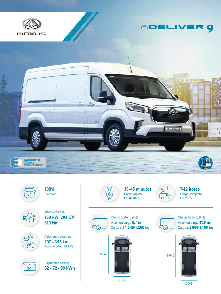 Ficha Maxus Edeliver 9 | PDF | Airbag | Sistema de freno antibloqueo