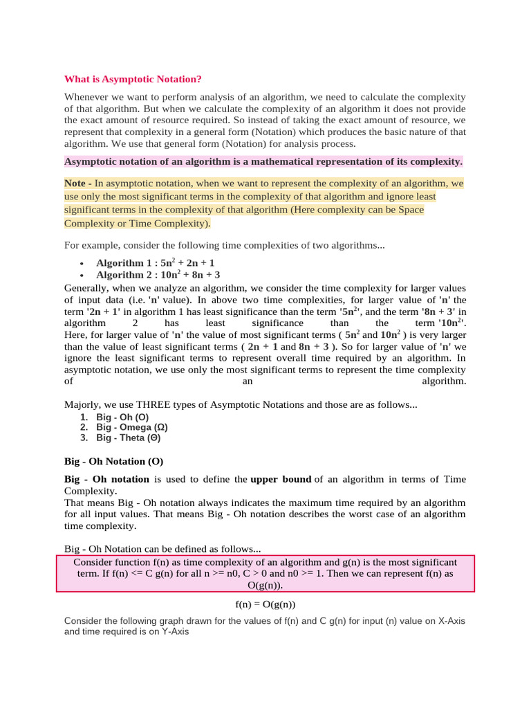 What Is Asymptotic Notation Pdf Time Complexity Computational Complexity Theory