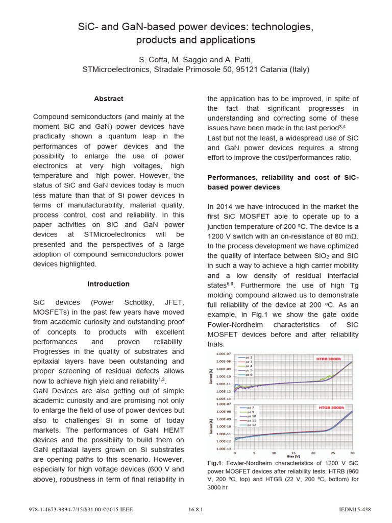 SiC - and GaN-based Power Devices Technologies Products and ...