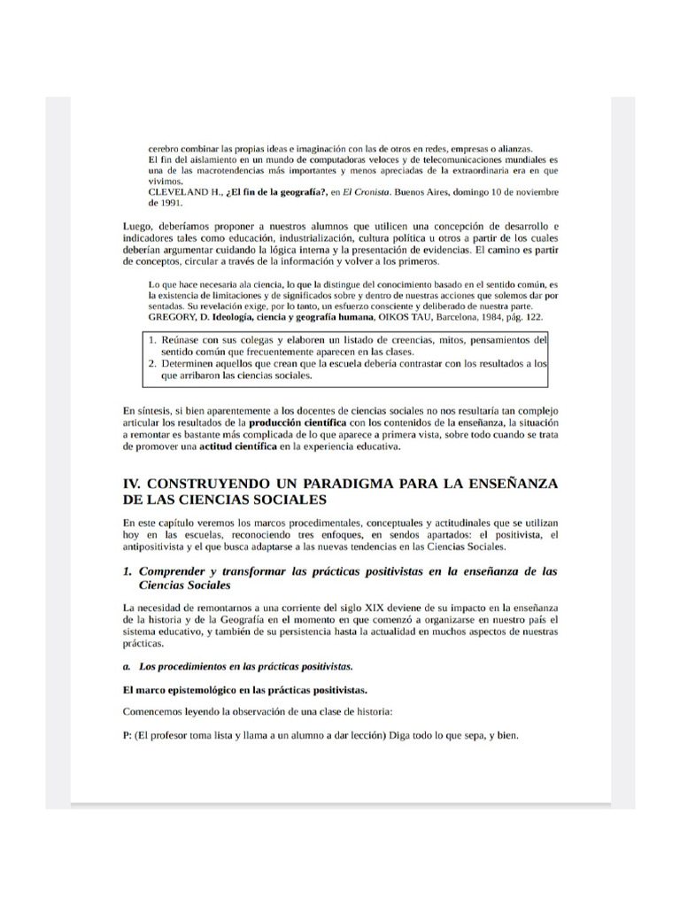 Prácticas Positivistas, Anti y Nuevos Enfoques. Finocchio | PDF