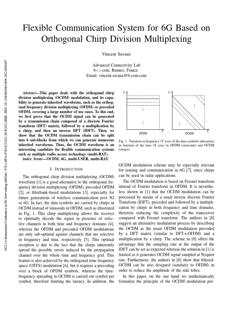 Flexible Communication System For 6G Based On Orthogonal Chirp Division ...