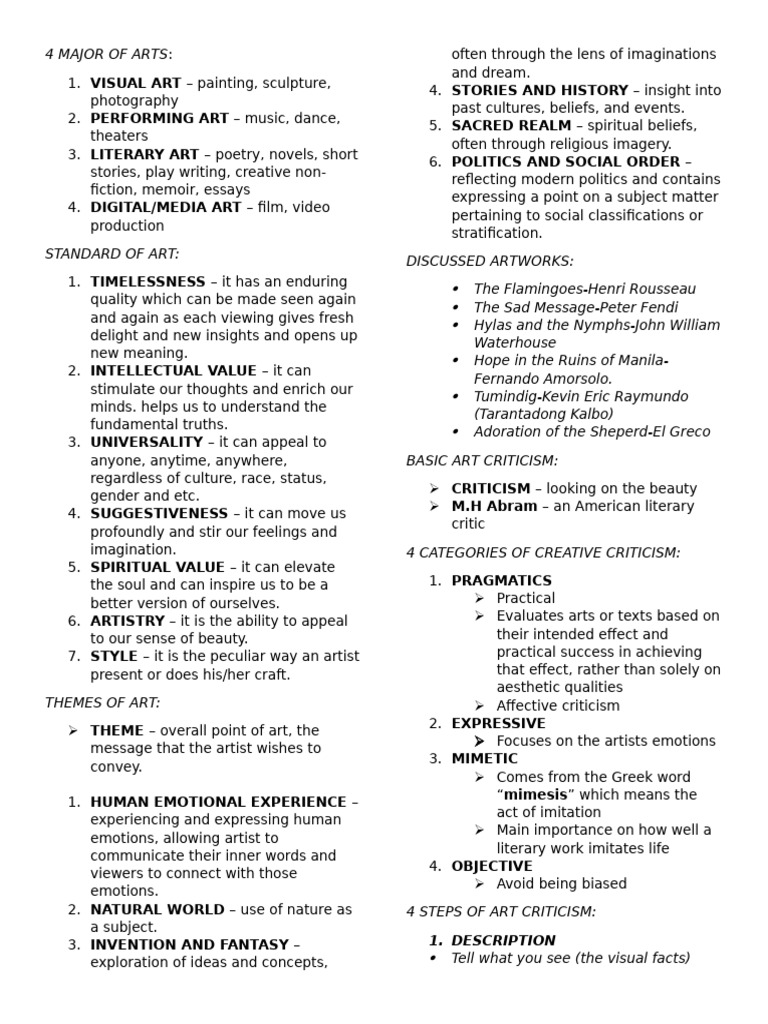Arts App Reviewer by Sijoy | PDF | Aesthetics | The Arts