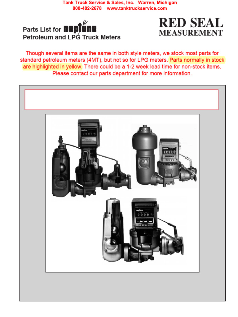 Neptune Petroleum Parts List | PDF | Valve | Washer (Hardware)