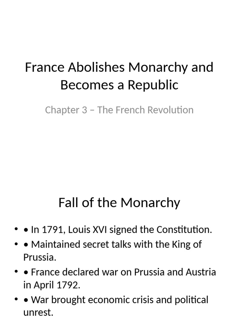 France's Shift from Monarchy to Republic | PDF