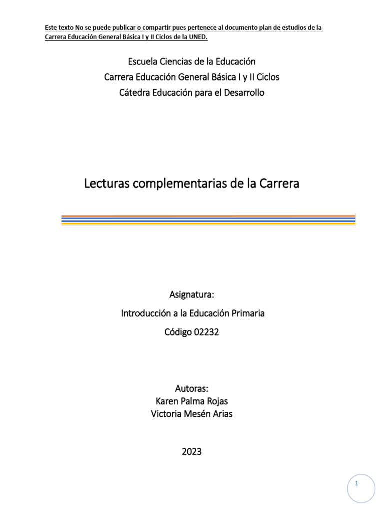 Lectura 2. Material Complementario de La Carrera I Unidad | PDF | Plan de estudios | Sicología