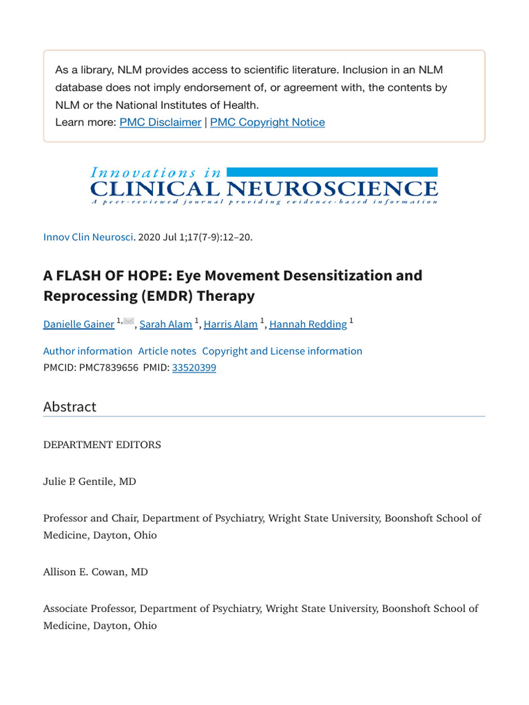 A FLASH of HOPE - Eye Movement Desensitization and Reprocessing (EMDR ...