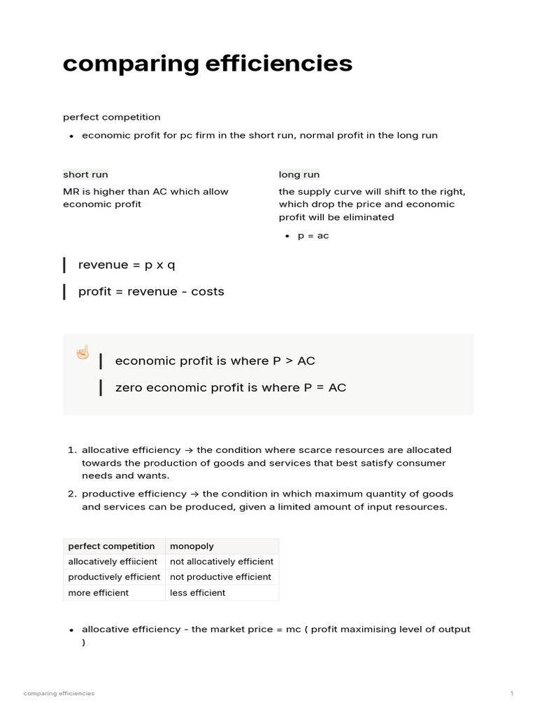 comparing efficiencies | PDF