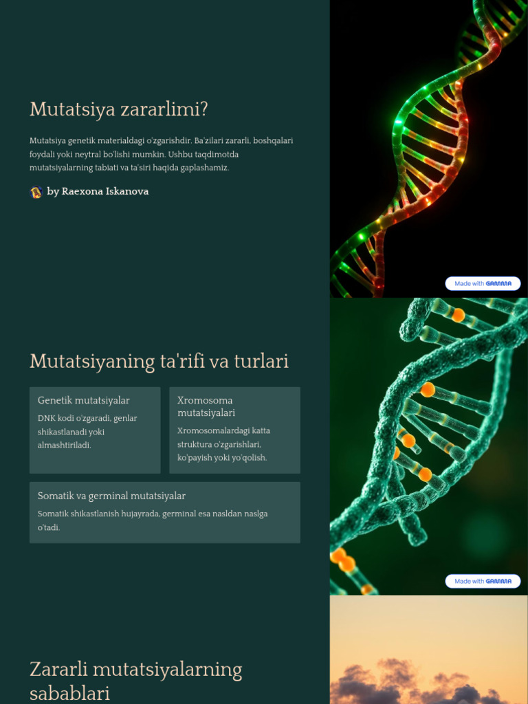 Mutatsiya Zararlimi | PDF